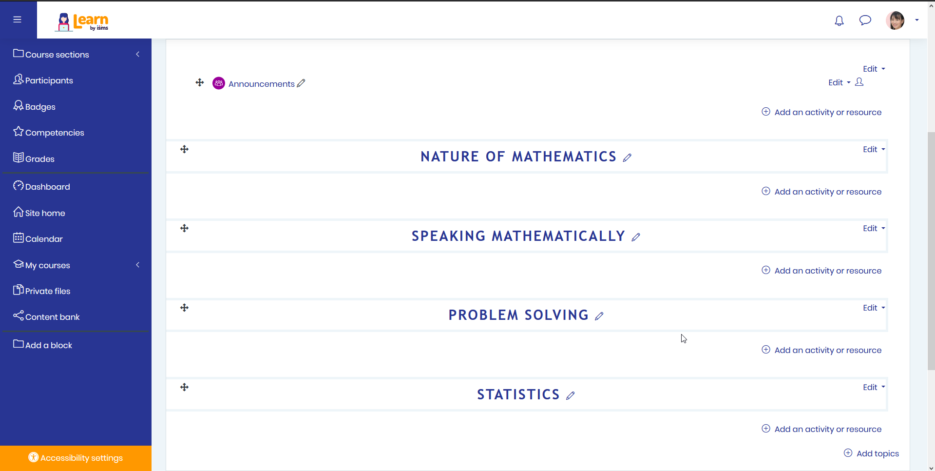How to customize your course structure – LEARN.ISMS.PH